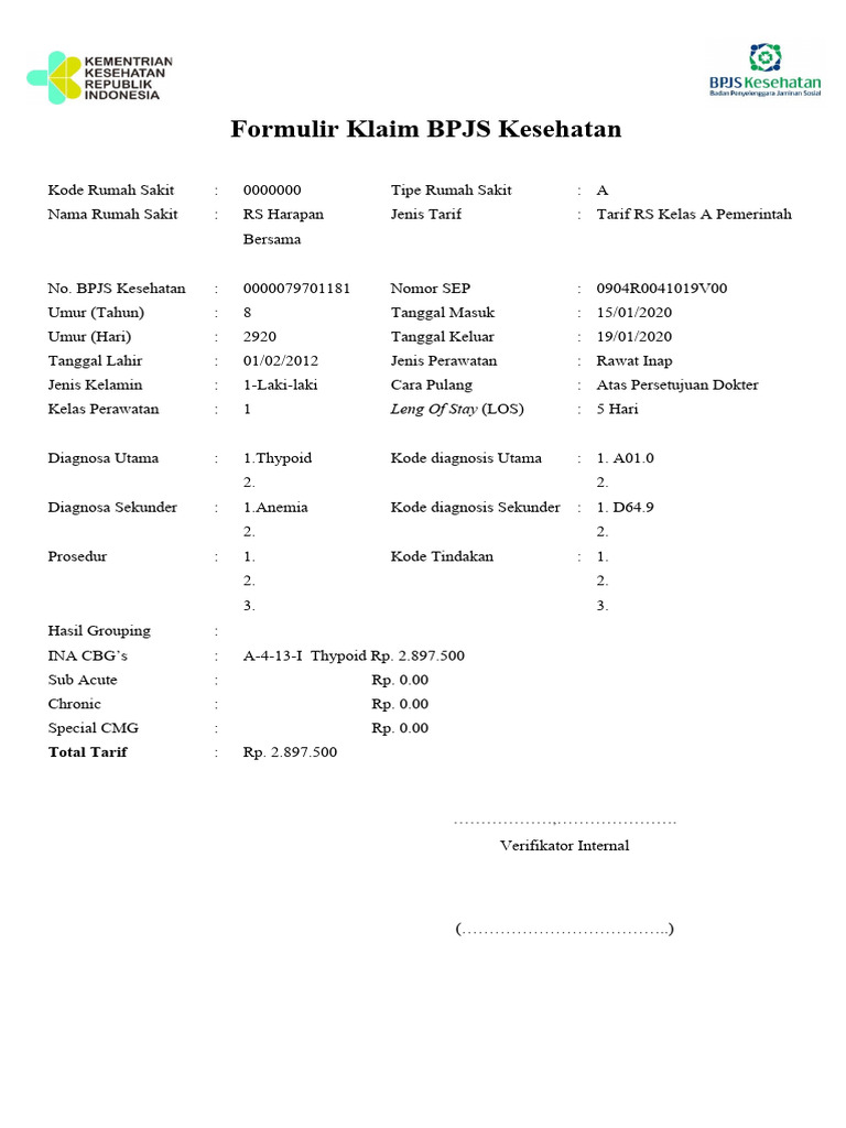 Lembar Klaim BPJS Kesehatan | PDF