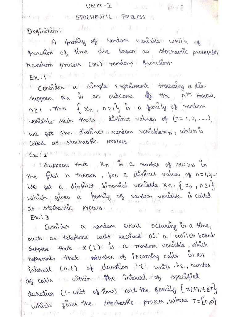 Unit I Stochastic Process Pdf