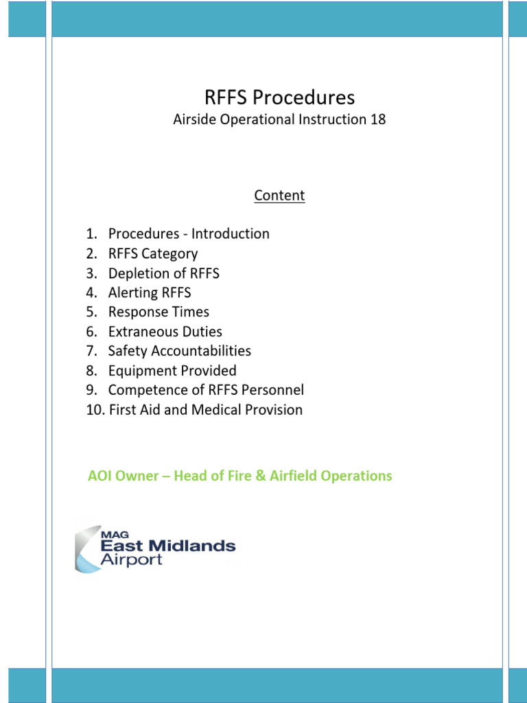 aoi-18-rffs-procedures | PDF | Airport | Emergency