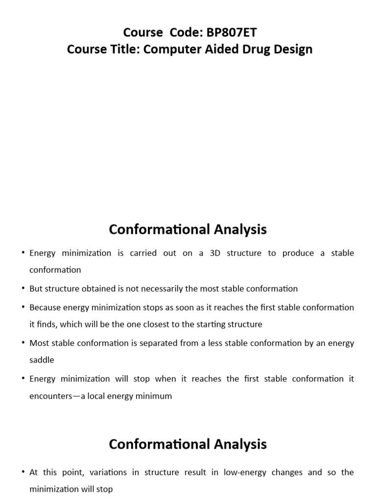 Conformational Analysis | PDF | Conformational Isomerism | Molecular Dynamics