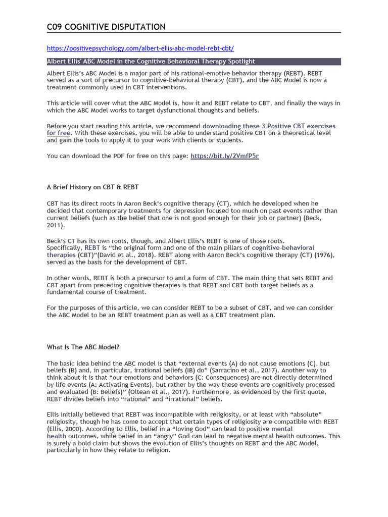 C09 Cognitive Disputation | Download Free PDF | Rational Emotive ...