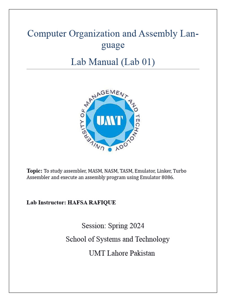 COAL Lab 1 | PDF | Assembly Language | Central Processing Unit
