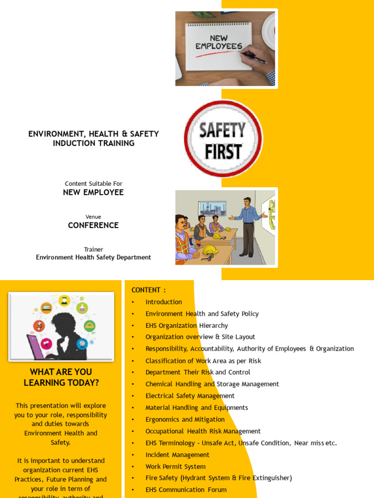 Sample Induction Training Presentation | PDF | Occupational Safety And ...