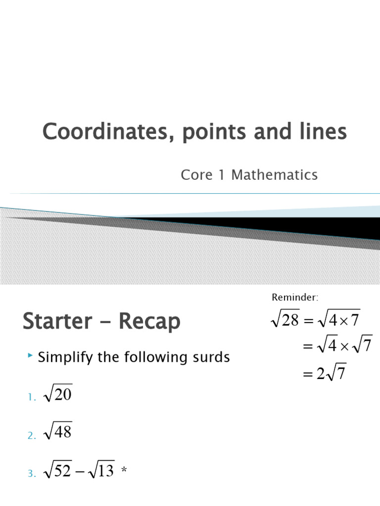 Coordinates Points And Lines Pdf Mathematics Circle