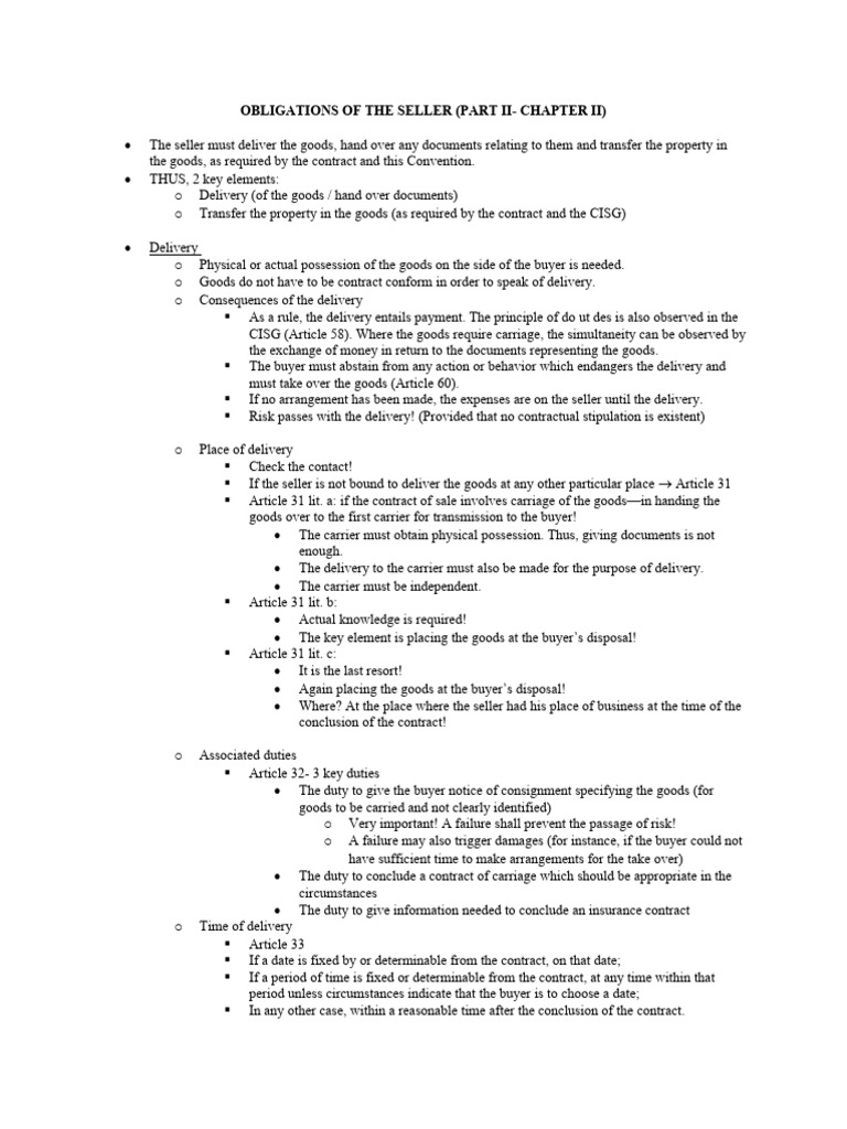 Seller's Delivery Obligations Under CISG | PDF | Legal Liability | Justice