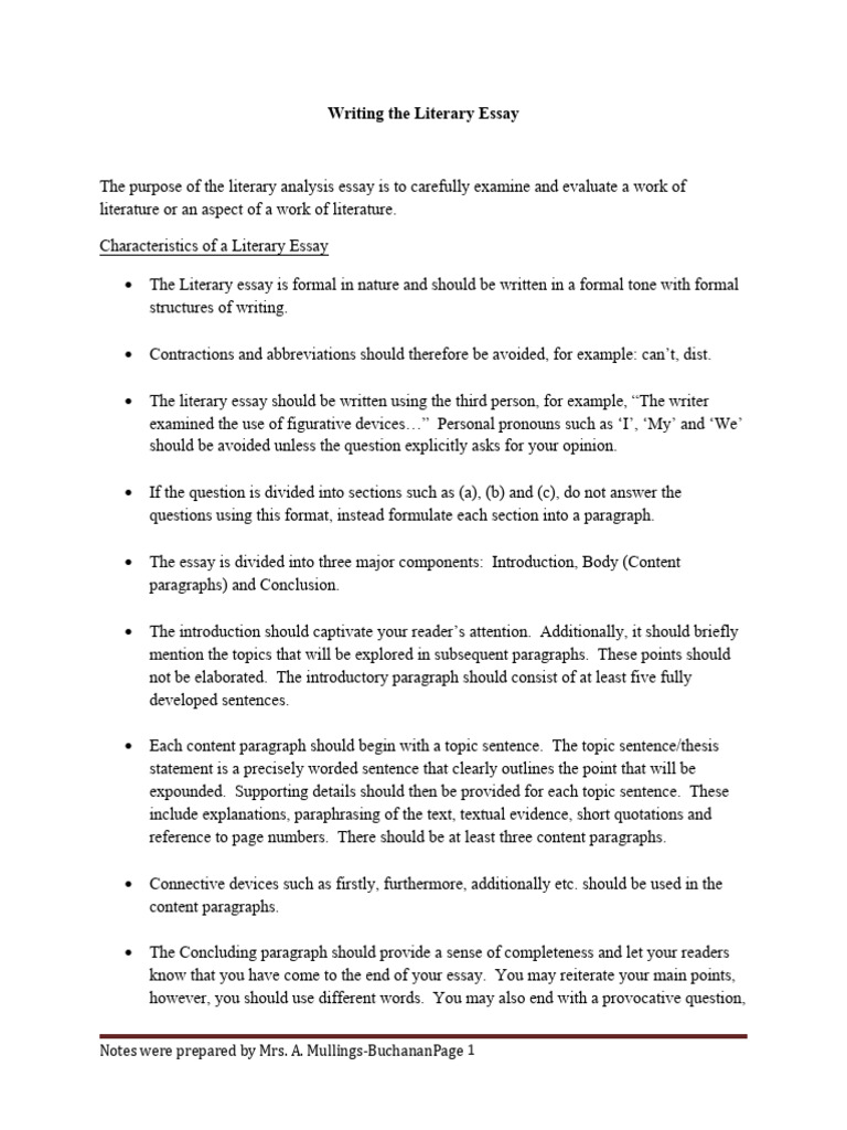 Writing The Literary Essay For Senior School | PDF | Essays | The Tempest