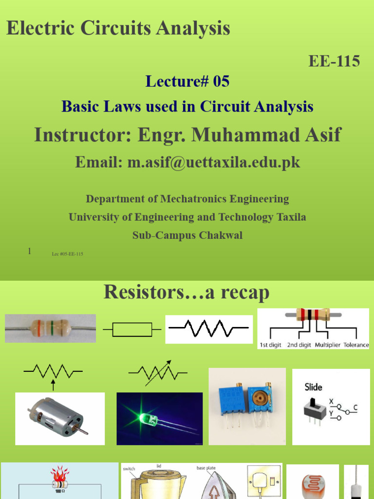 Lecture# 05-ECA-2017-MCT | PDF | Electrical Resistance And Conductance ...