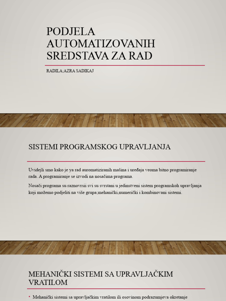 Podjela Automatizovanih Sredstava Za Rad | PDF