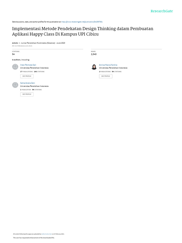 Implementasi Metode Pendekatan Design Thinking Dal | PDF | Komputer