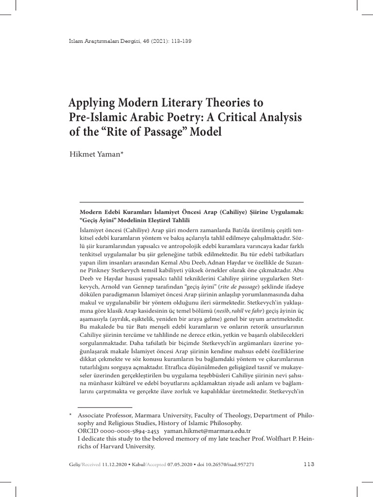 Applying Modern Literary Theories To Pre | PDF