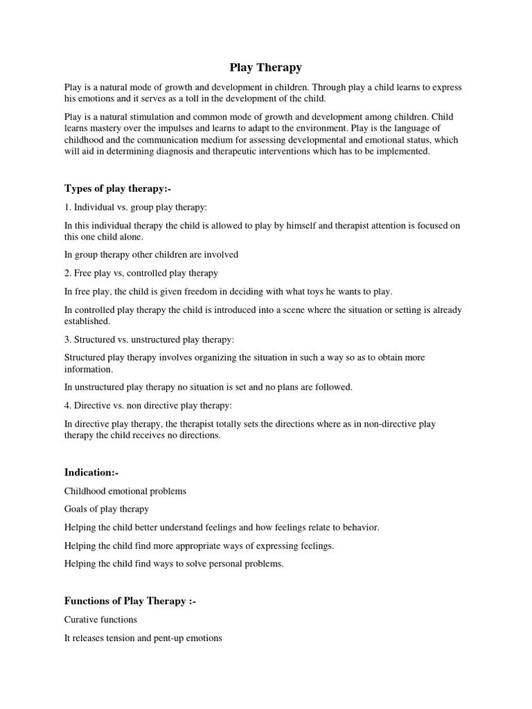 Play Therapy | Download Free PDF | Play Therapy | Psychotherapy