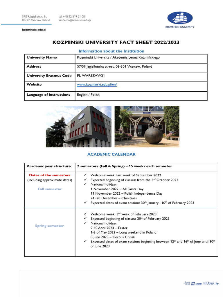 KU Fact Sheet 2022-23 | Download Free PDF | Academic Term
