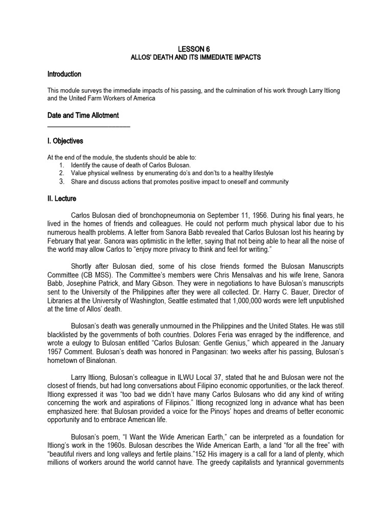 LESSON 3. MODULE - LIT2and3 | PDF | United Farm Workers | Labor