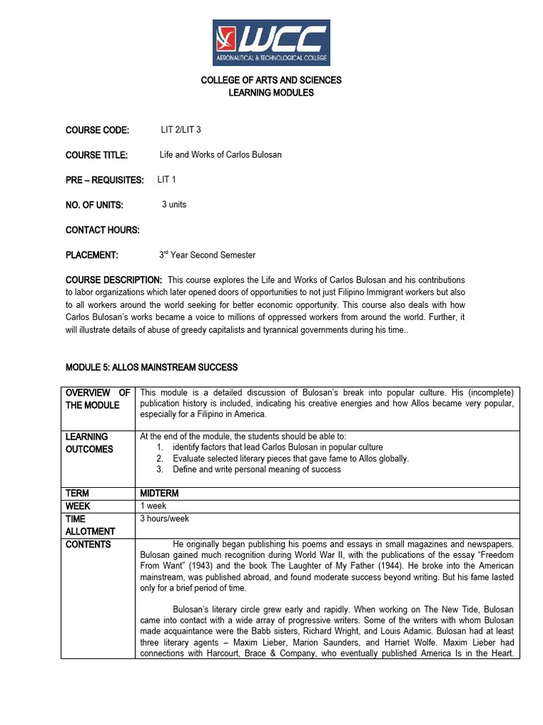 LESSON 5.MODULE - LIT2and3 | PDF | History