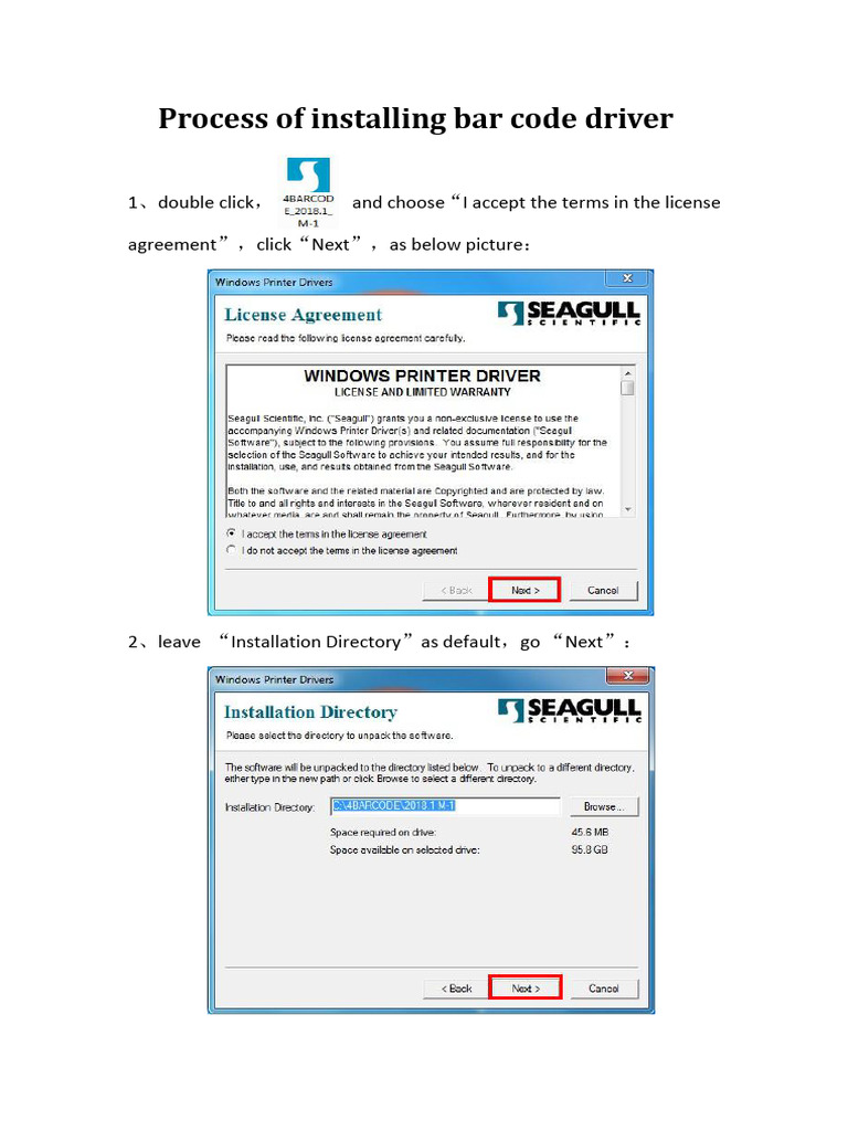 Process of Installing Bar Code Driver | PDF
