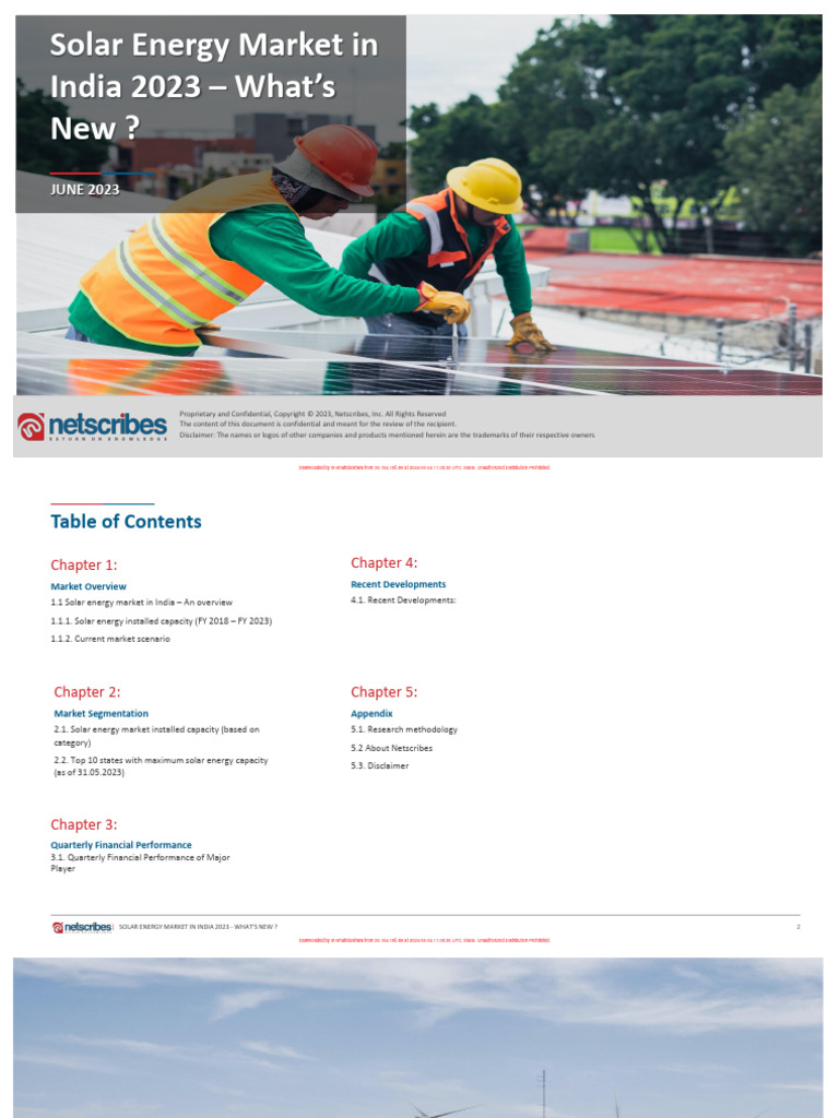 Solar Energy Market in India 2023 Update | PDF | Technology & Engineering