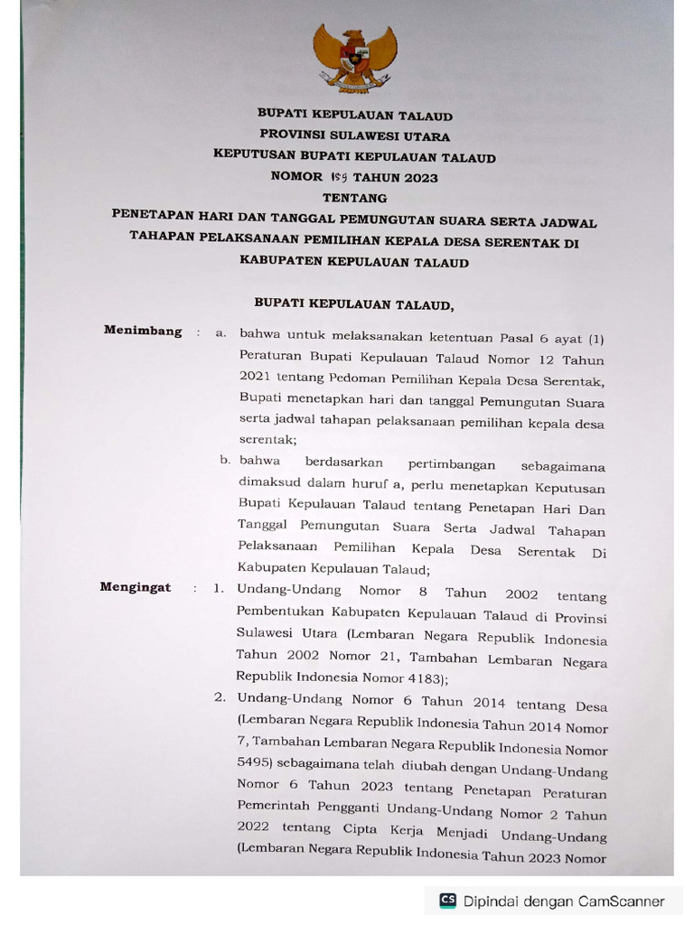 SK, Jadwal Dan Tahapan, Desa Peserta Pilkades Tahun 2023 | PDF