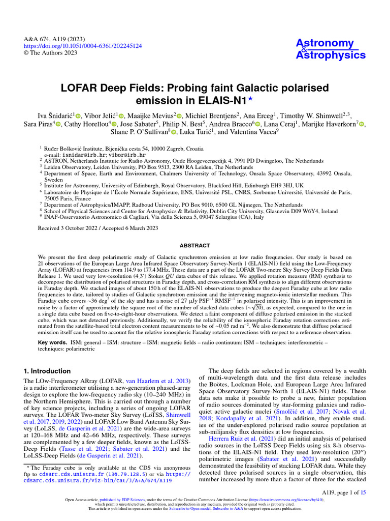 LOFAR Deep Fields Probing Faint Galactic Polarized | PDF | Ionosphere | Polarization (Waves)