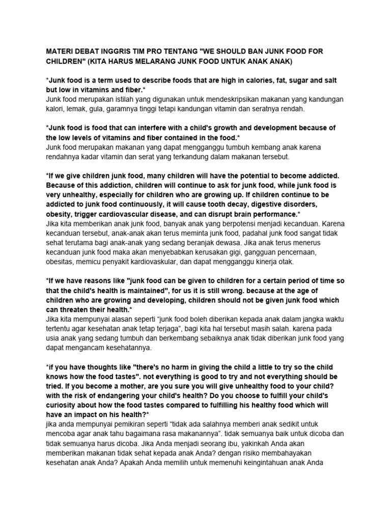 Larang Junk Food untuk Anak-Anak | PDF