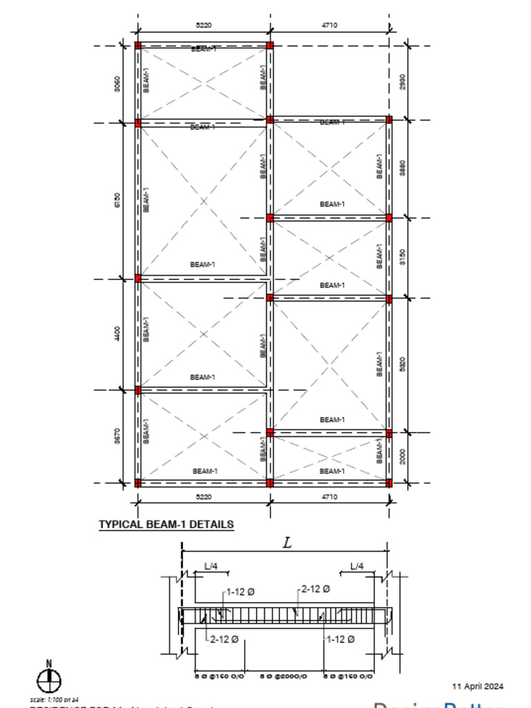 1ST (Beam Layout Plan) | PDF | Architectural Design | Architecture