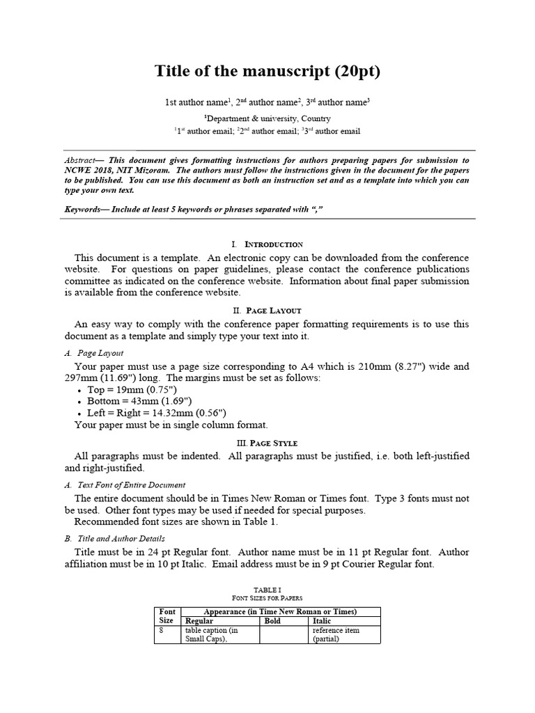 Full Paper Template For Publication | PDF | Paragraph | Graphic Design