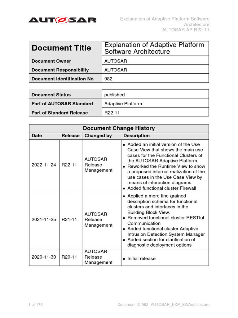 Autosar Exp Swarchitecture | PDF | Software Architecture | Information Technology