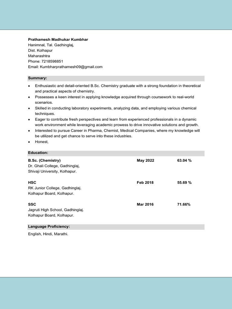 Prathamesh Kumbhar - Chemistry - Ver1 | PDF