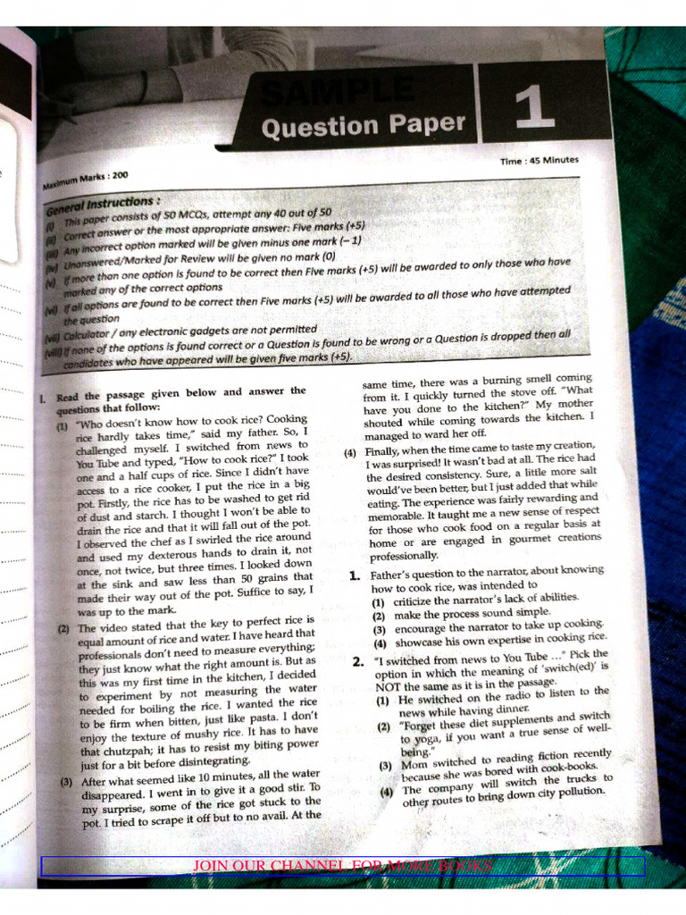 Eng Oswal Cuet Mock | PDF