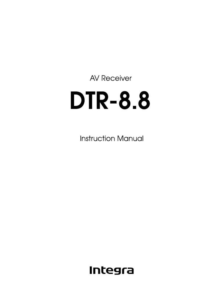 Integra DTR-8.8 | PDF