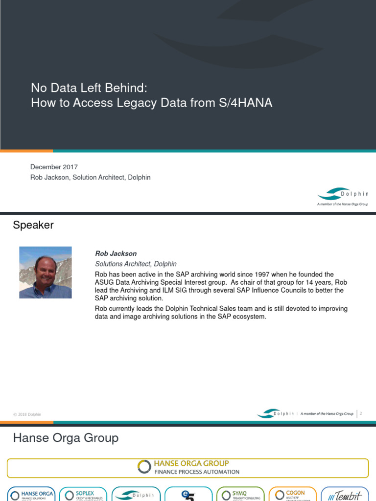 No Data Left Behind - How to access legacy data when implementing S4HANA | PDF | Analytics ...
