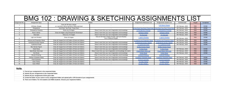 BMG 102 - DRAWING & SKETCHING ASSIGNMENTS - Veda-1 | PDF | Drawing ...