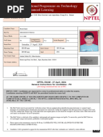 nptel hall ticket | PDF | Identity Document