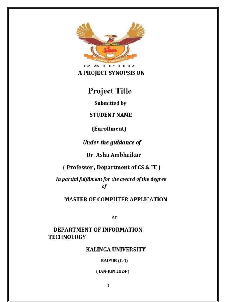 Project Synopsis Format | PDF | Computer Engineering | Information ...