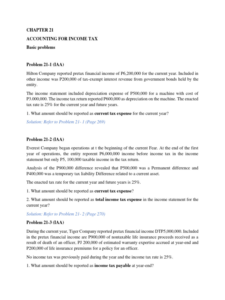 Intacc Chapter 21 | PDF | Expense | Tax Expense