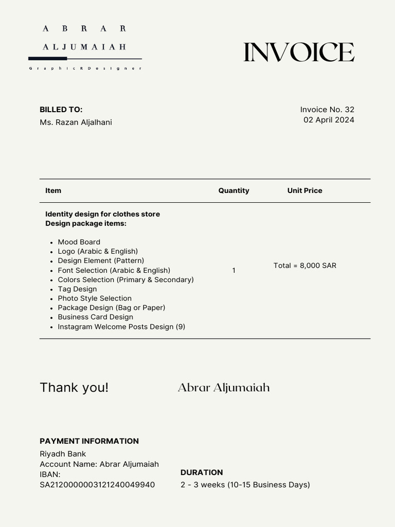 Identity Design Invoice | PDF