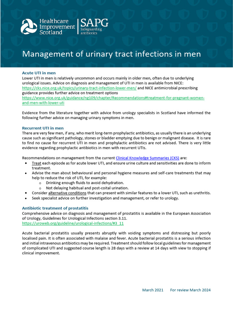 Management of Urinary Tract Infections in Men | PDF | Urinary Tract ...