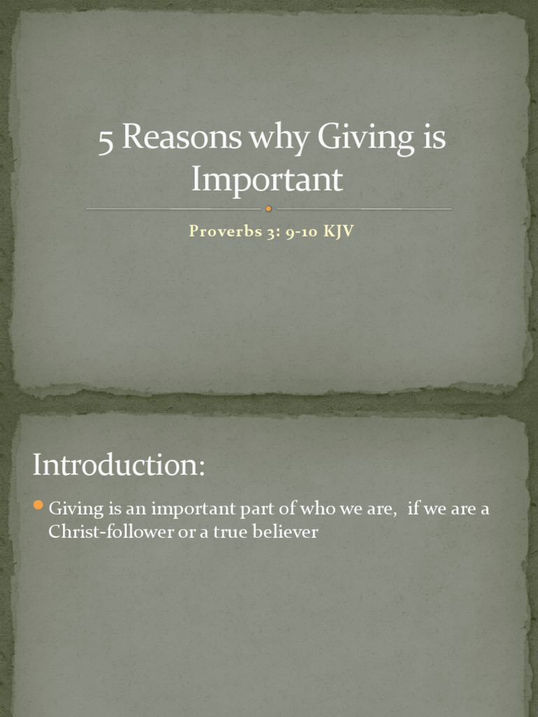 5 Reasons why Giving is Important (power point) | PDF