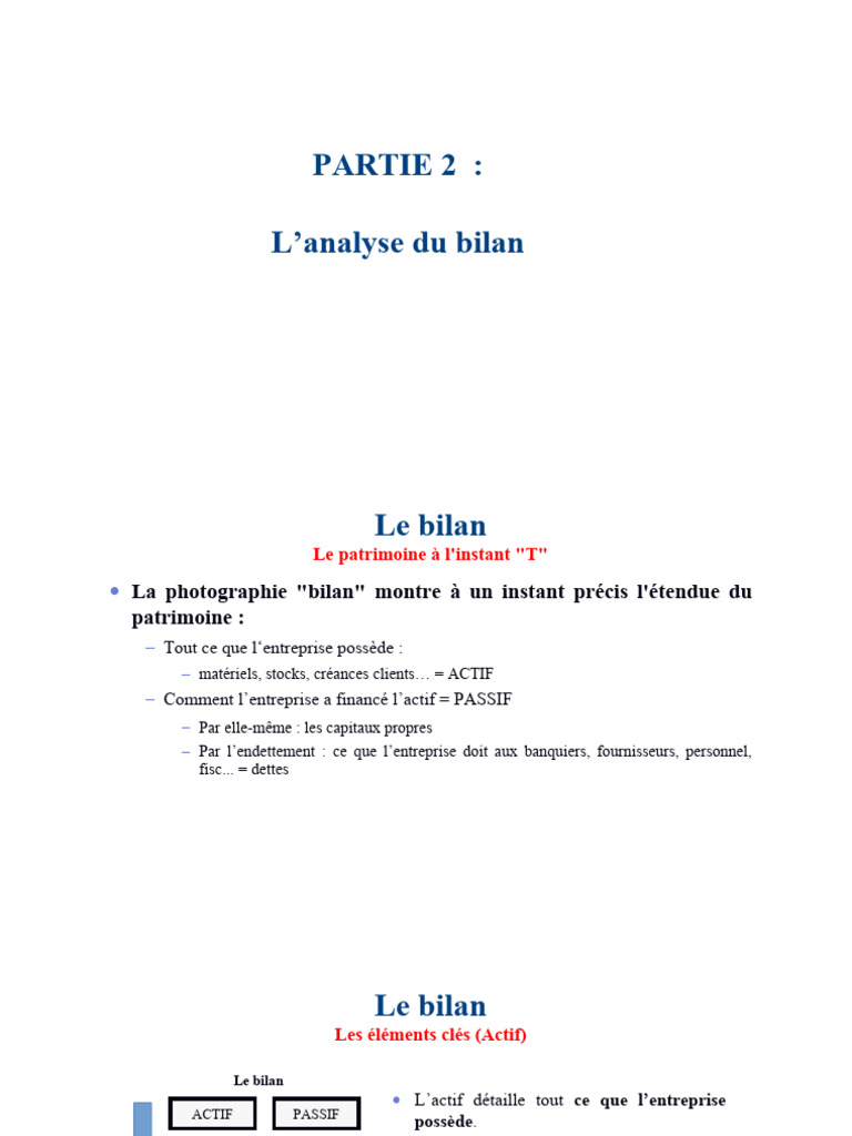 Analyse Du Bilan 06 03 23 | PDF | Bilan comptable | Capitaux propres