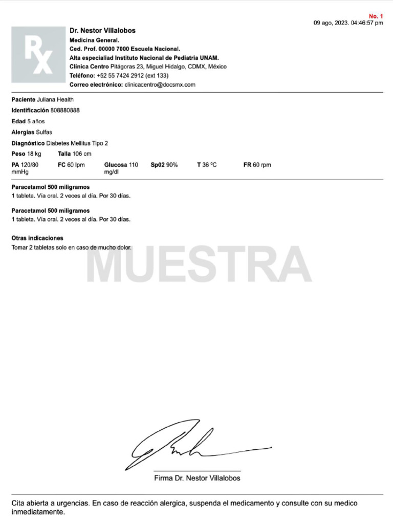 Recetas Medicas Ejemplos | PDF