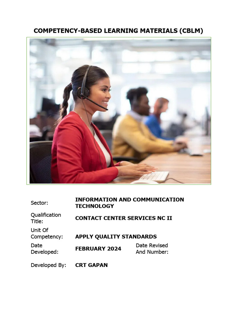 CBLM CCS NC II Core 1 | PDF | Communication | Information