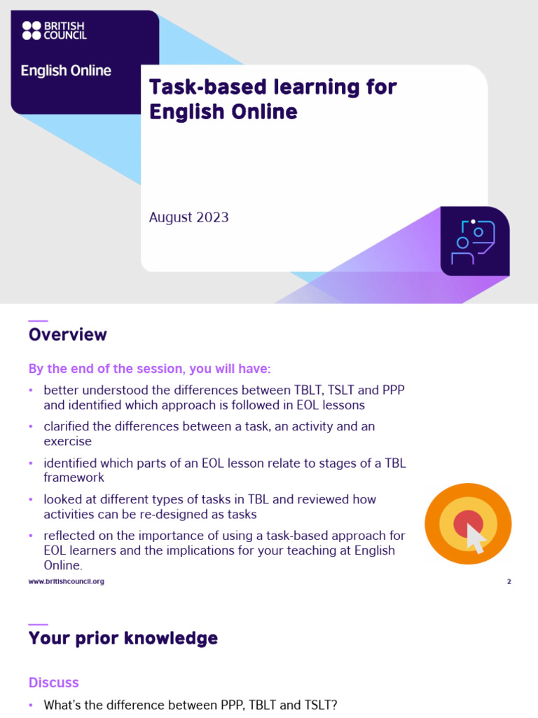 Task-based Learning_sync Session | PDF | Learning | Behavior Modification