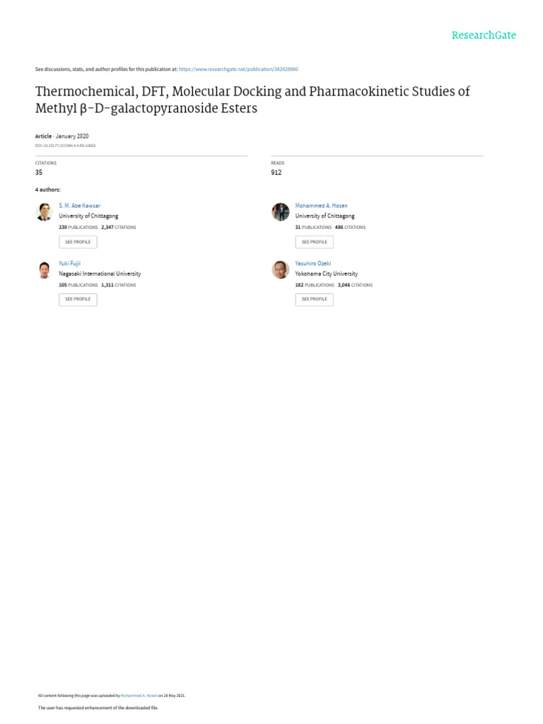 Thermochemical, DFT, Molecular Docking and | PDF | Molecular Orbital ...