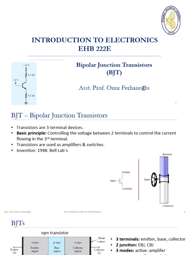 EHB222E Lecture 4 - BJT DC Analysis | PDF | Bipolar Junction Transistor | Electrical Equipment