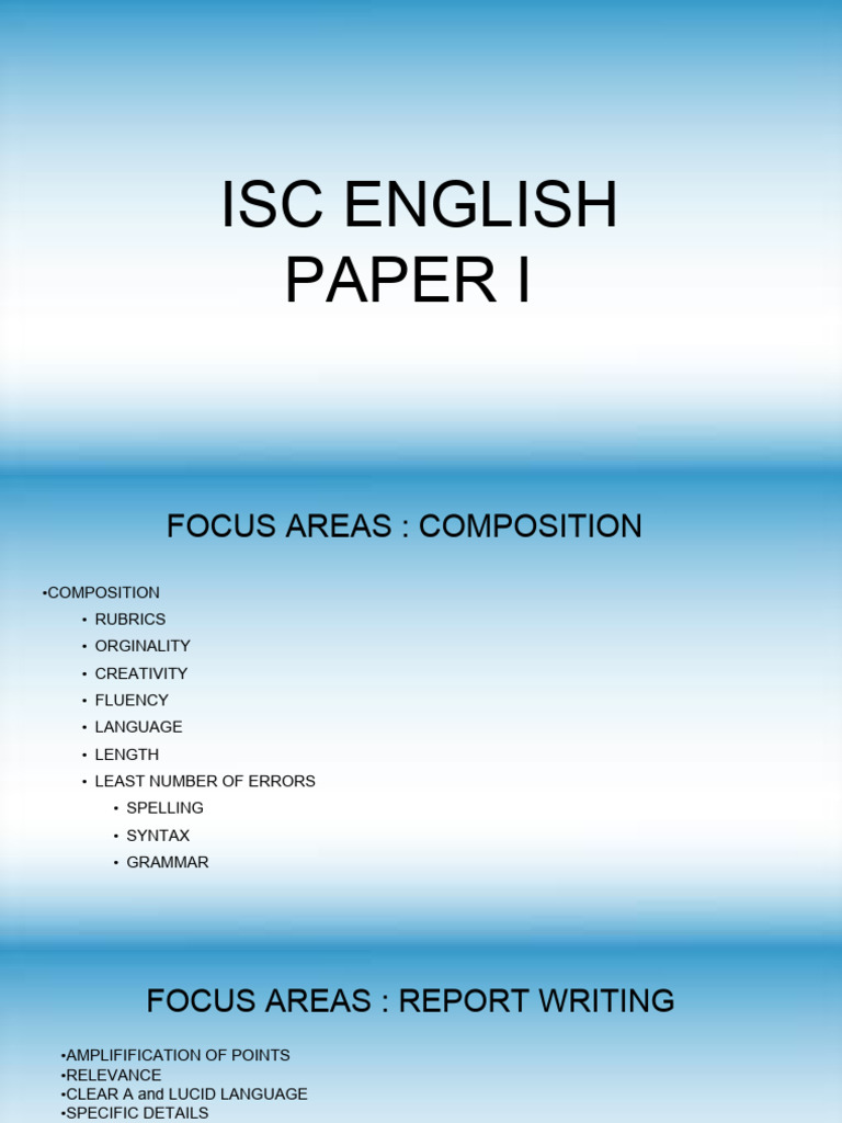 Isc English Paper-1 | Download Free PDF | Essays | Question
