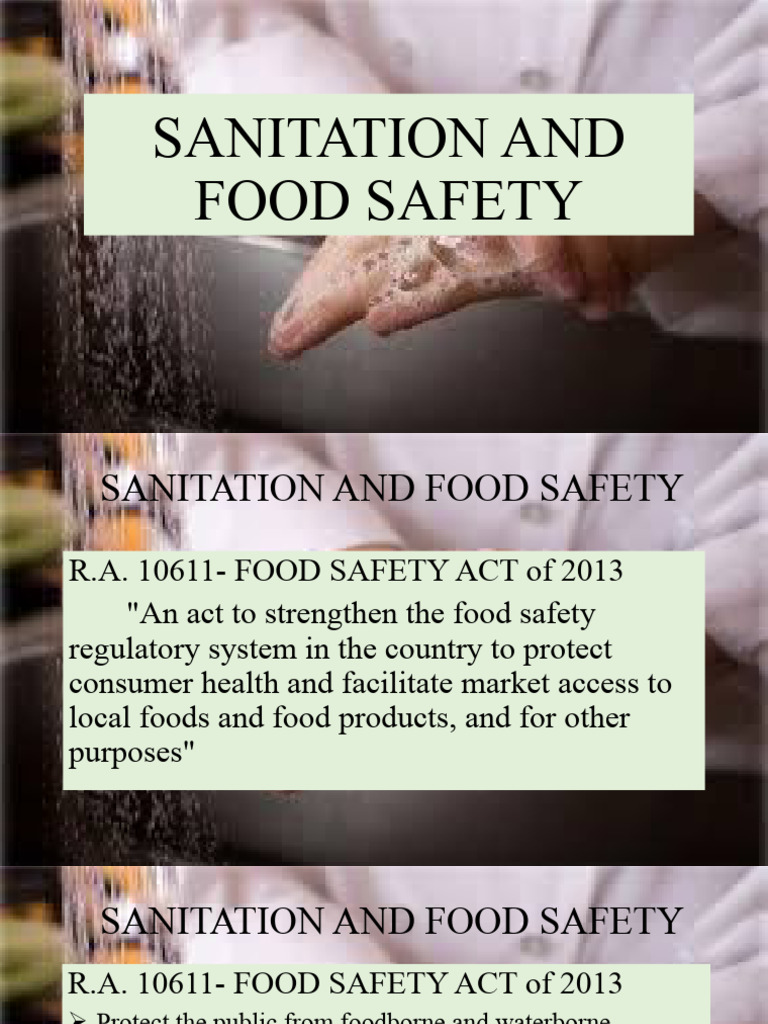Ke Chap 1 Sanitation and Food Safety | PDF | Food Safety | Sanitation