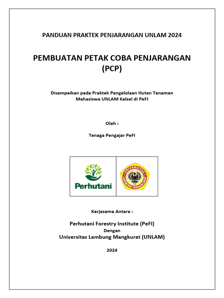 Panduan Penjarangan Hutan UNLAM 2024 | PDF | Sains & Matematika