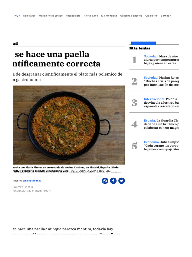 Así Se Hace Una Paella Científicamente Correcta | PDF | Arroz | Alimentos