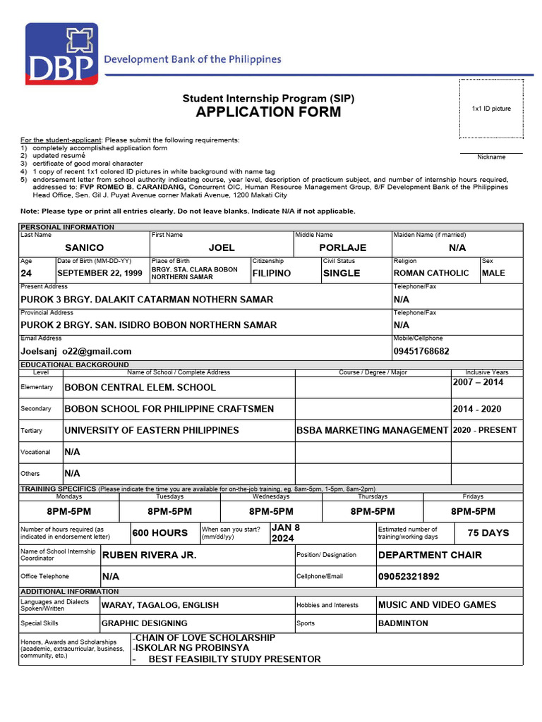 SIP Application Form | PDF