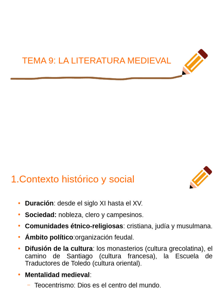 Tema 9 La Literatura Medieval | PDF | Metro (poesía)