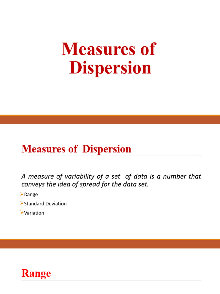 Measures of Dispersion | Download Free PDF | Variance | Standard Deviation